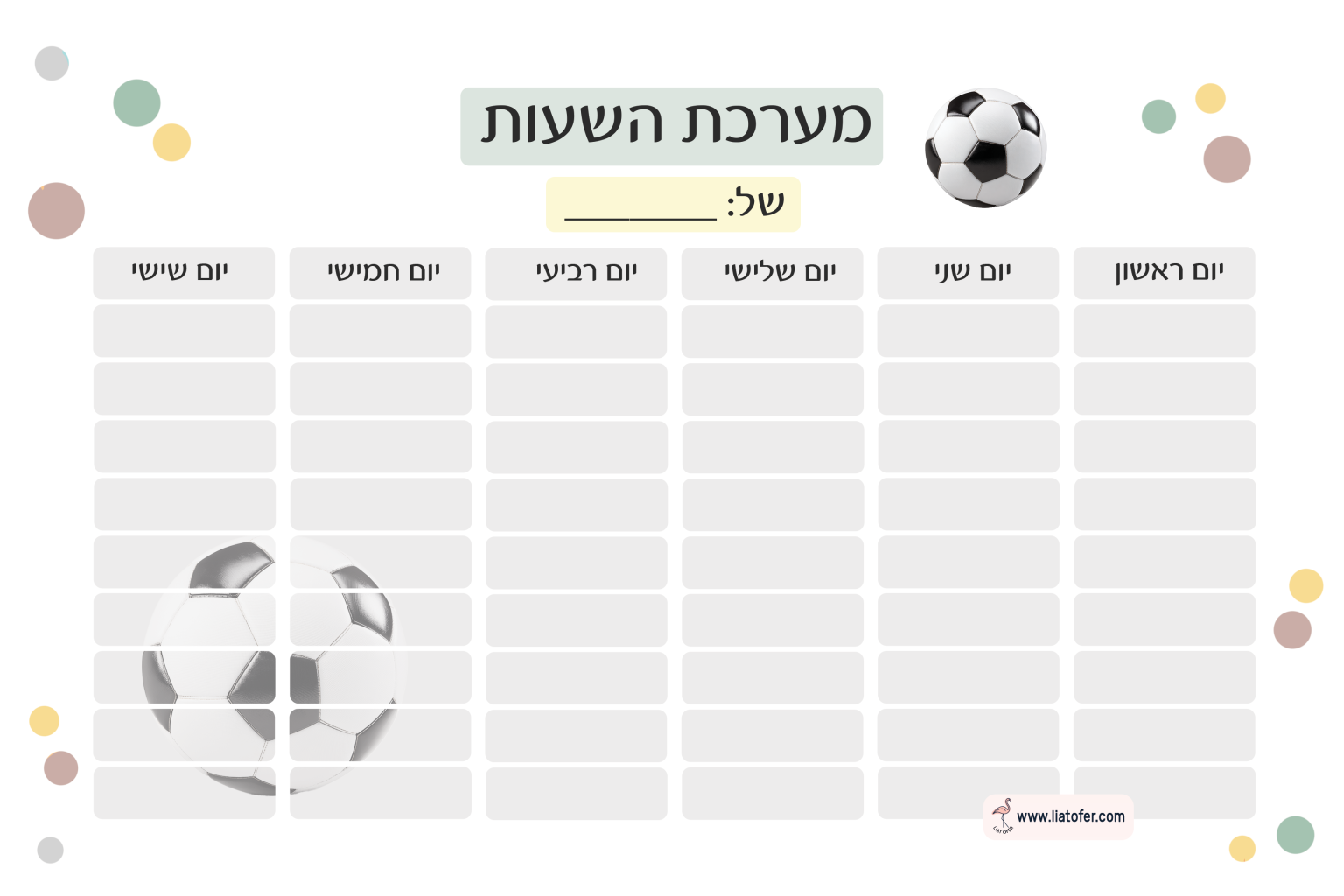 ארכיון מערכת שעות - Liat Ofer