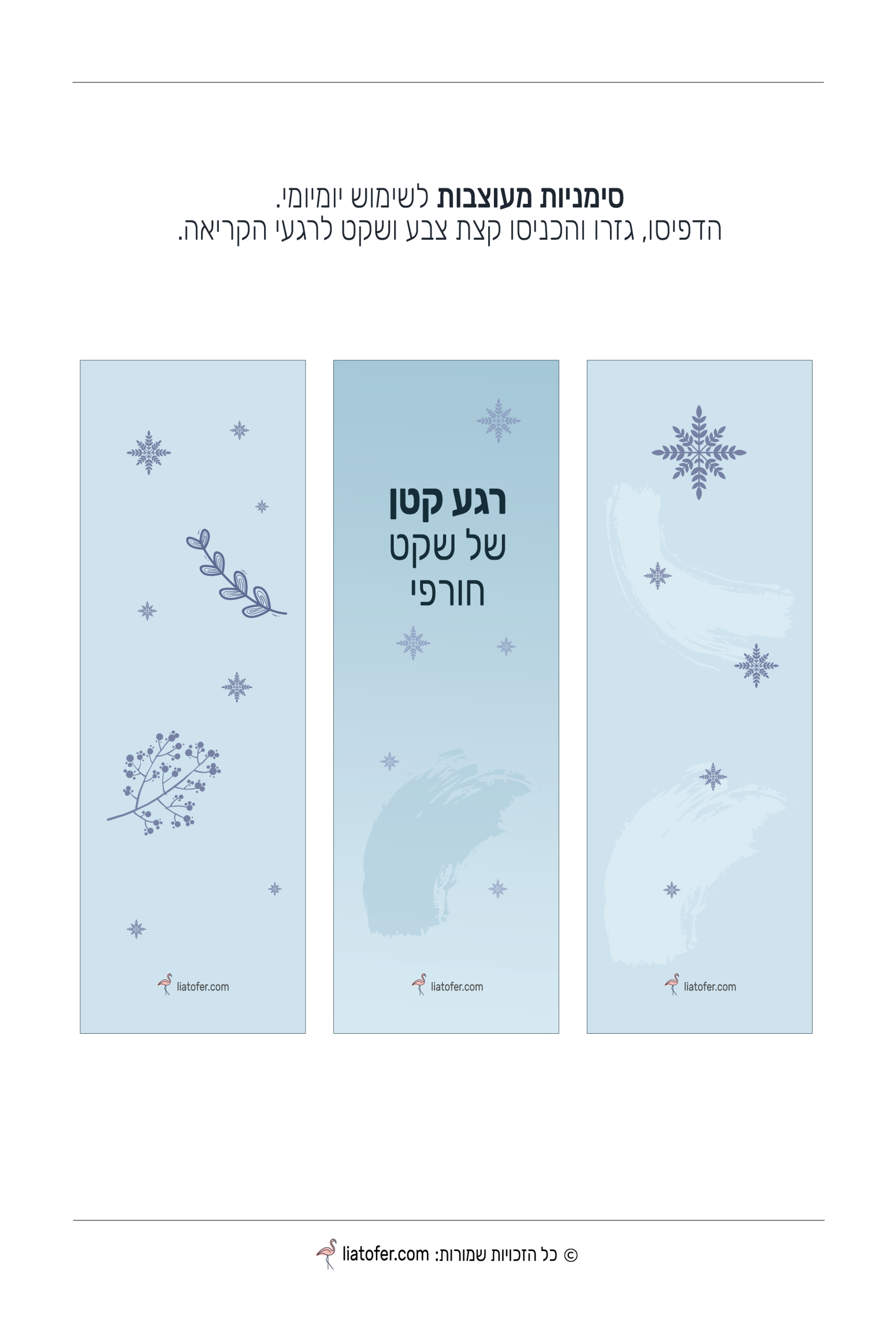 סימנייה חורפית – עדינה, קרירה ומלאת שקט - Liat Ofer