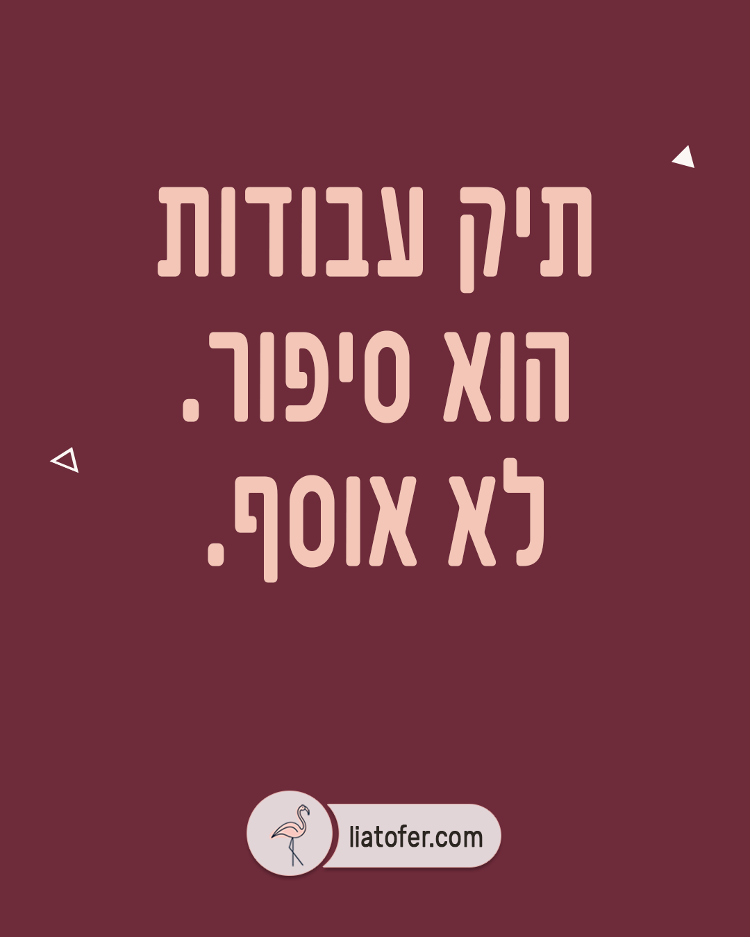 תיק עבודות הוא סיפור, לא אוסף עבודות - Liat Ofer